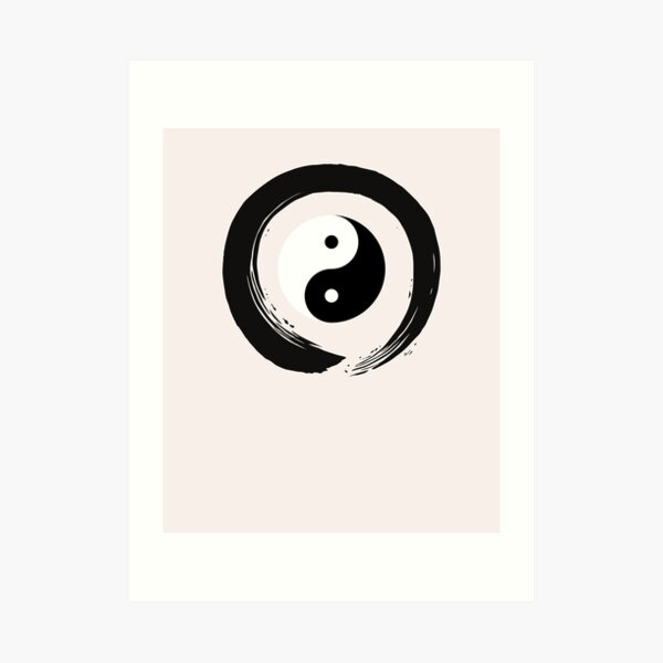 "Yoga - The Enso Circle Embraces the Yin and Yang Symbol" Art Print for ...