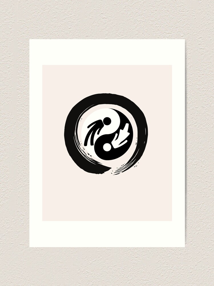 "Yoga - The Enso Circle Embraces the Yin and Yang Symbol" Art Print for ...