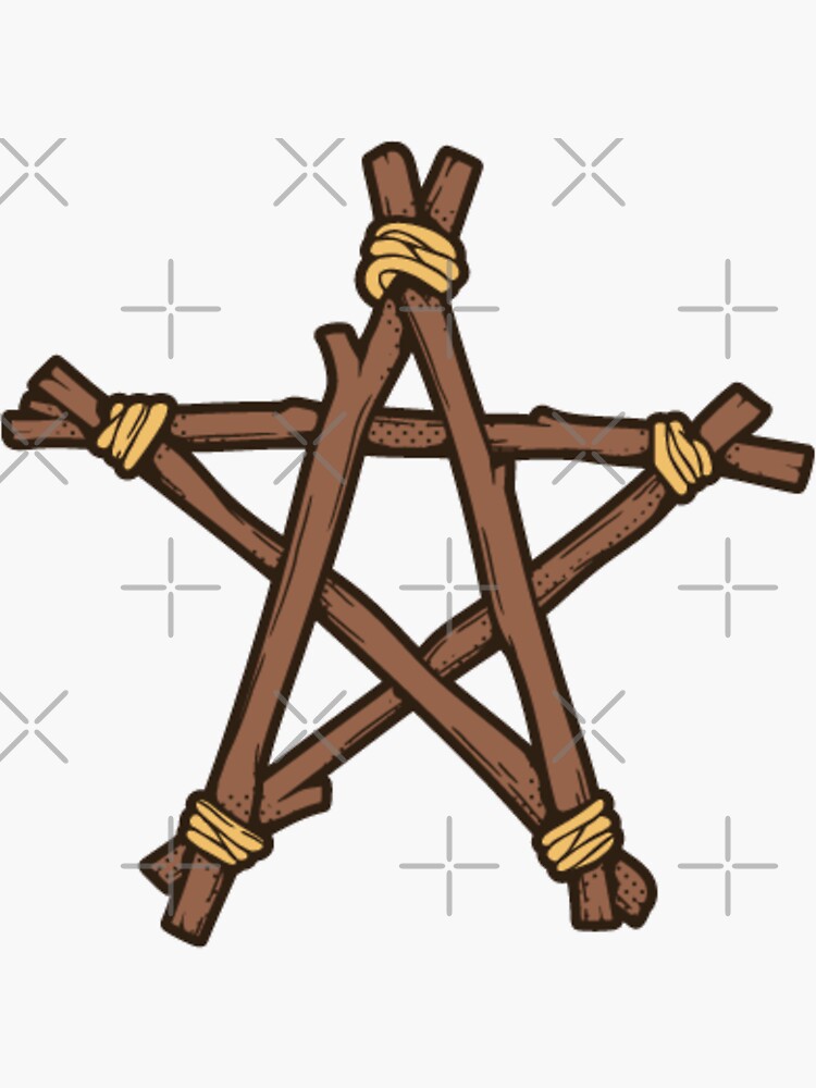 "Stick pentagram" Sticker by Wavytarot | Redbubble