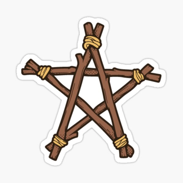 "Stick pentagram" Sticker by Wavytarot | Redbubble