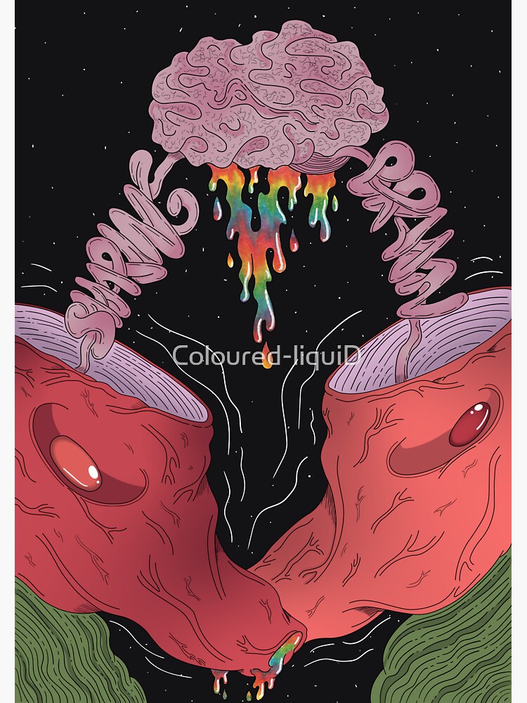 "Sharing A Brain" Sticker by Coloured-liquiD | Redbubble