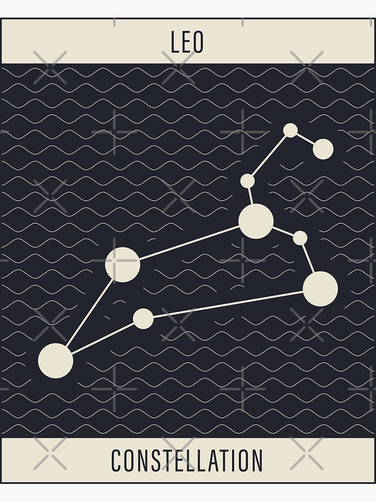 "Leo Constellation (Zodiac Card)" Sticker for Sale by MarcelPL | Redbubble