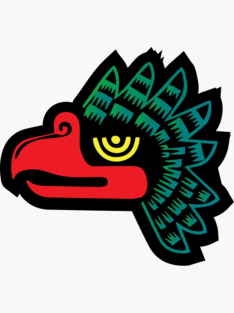 Pegatina «Cuauhtli, icono colorido del águila azteca mexicana antigua ...