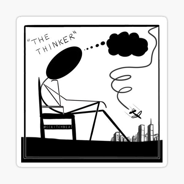 "The Thinker" Sticker by scritchbeat | Redbubble