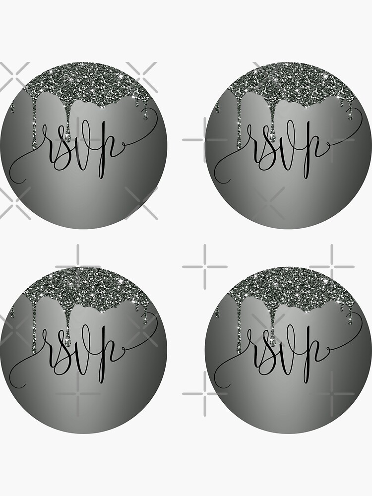 "RSVP, silver" Sticker for Sale by Fashionxj | Redbubble