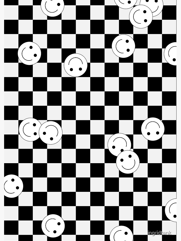 "Black Checkered Smiley Face" Poster for Sale by ingridtank | Redbubble