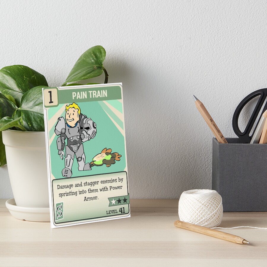 "Perks Cards Pain Train Fallout 76" Art Board Print by Fallout-Lores ...