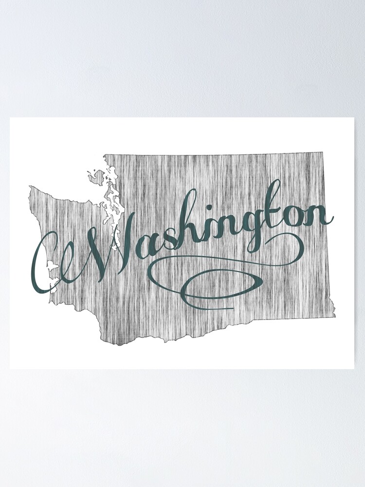 "Washington State Typography" Poster by surgedesigns | Redbubble
