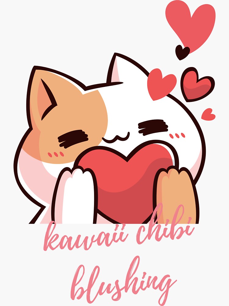 "kawaii chibi blushing" Sticker for Sale by RERM | Redbubble