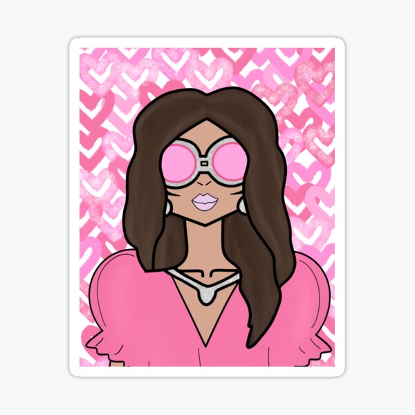 "Preppy pink funky girl " Sticker for Sale by mollsdesignss | Redbubble