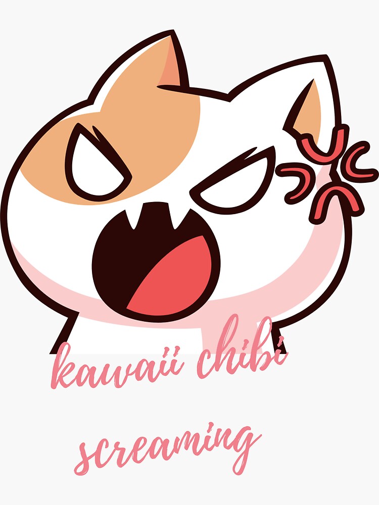 "kawaii chibi screaming " Sticker by RERM | Redbubble