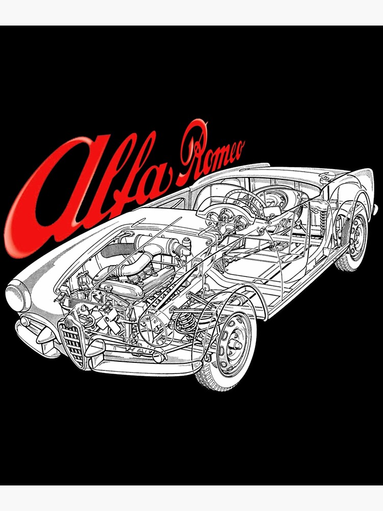 "Italian 2 door sportcar Giulietta Spider. Cutaway car art automotive ...