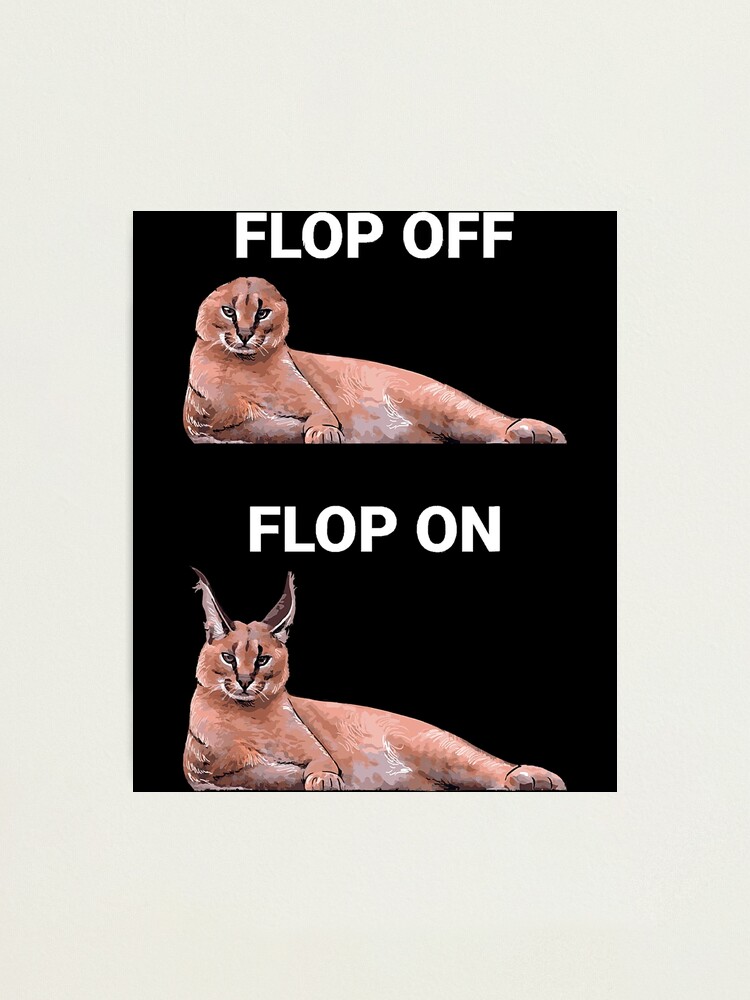 "Big Floppa Meme Flop Off Flop On Cute Caracal Cat" Photographic Print ...