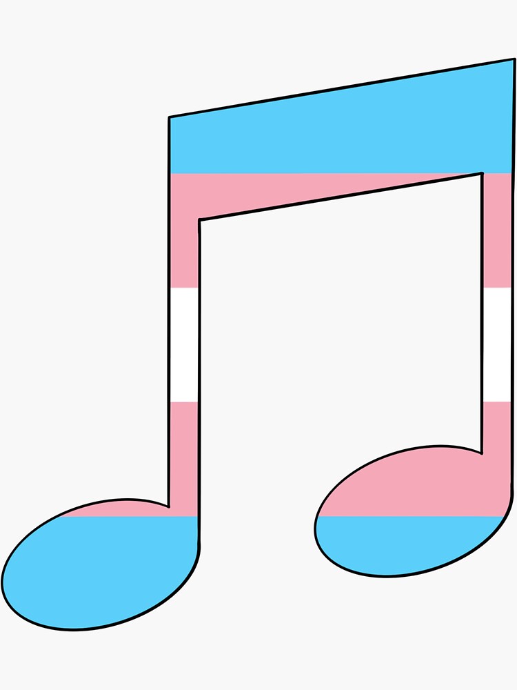 "Pride Music Notes - Trans" Sticker by gennyevans | Redbubble