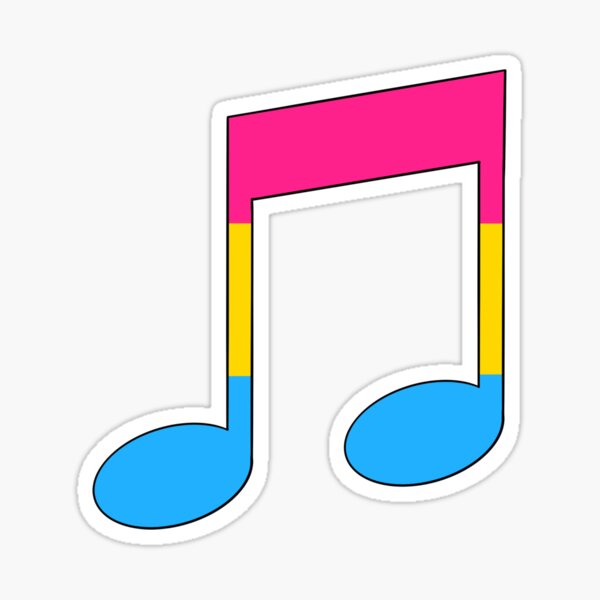 "Pride Music Notes - Pan" Sticker by gennyevans | Redbubble