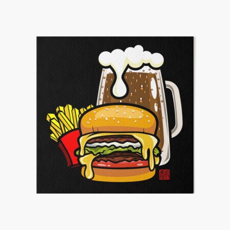 "HANBAGA SET - HAMBURGER SET - ハンバーガー" Art Board Print by Romanus ...