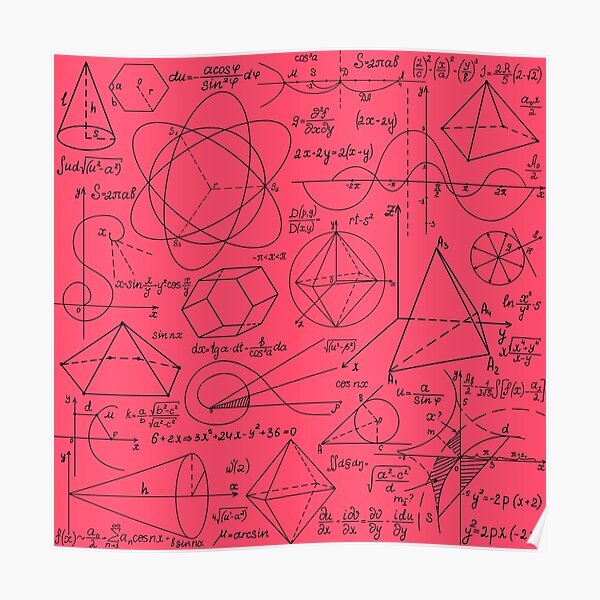 Mathematics Geometry Formula Euclidean Equation Poster By Prabathmu