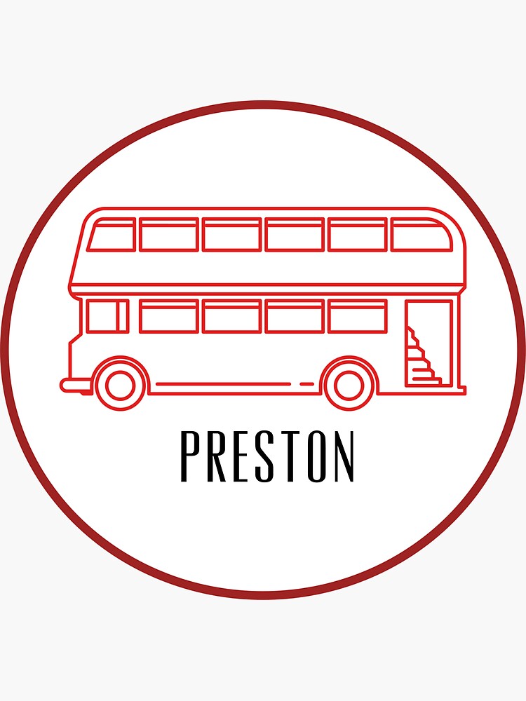 "Preston Double Decker Bus" Sticker for Sale by YankSox | Redbubble