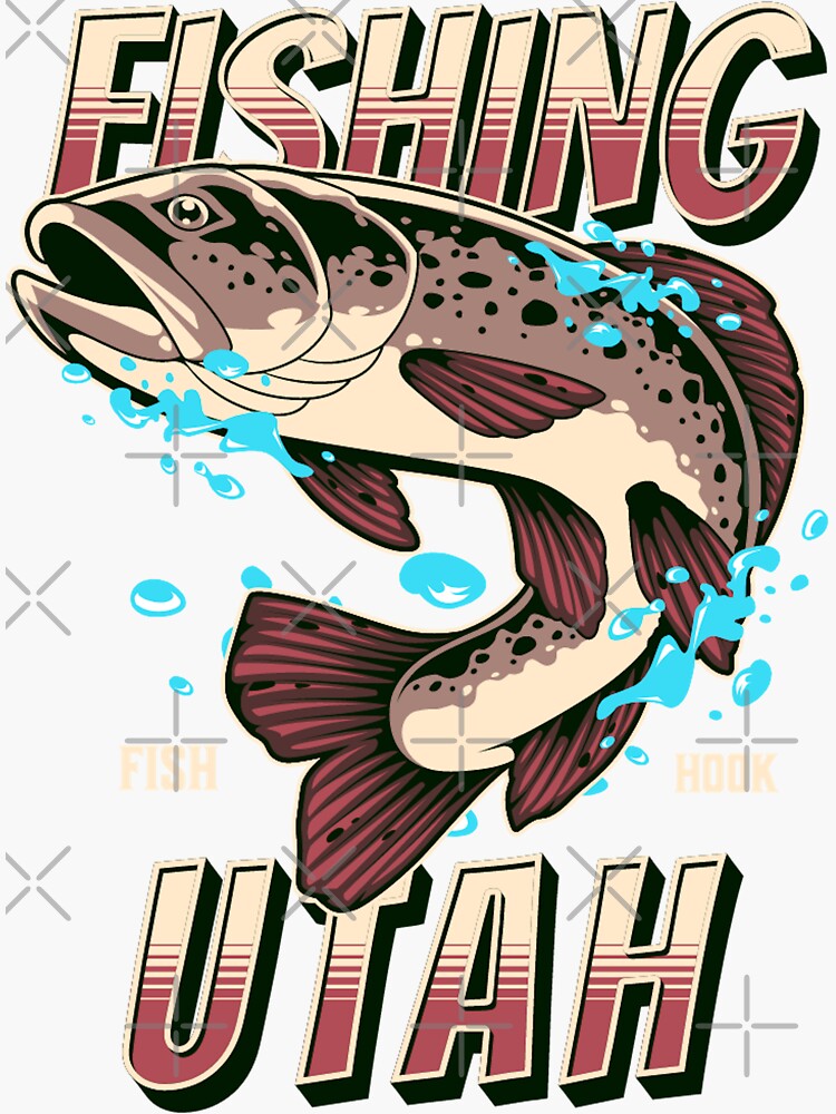 "Fish Lake Fishing Utah" Sticker for Sale by CattlettArt | Redbubble