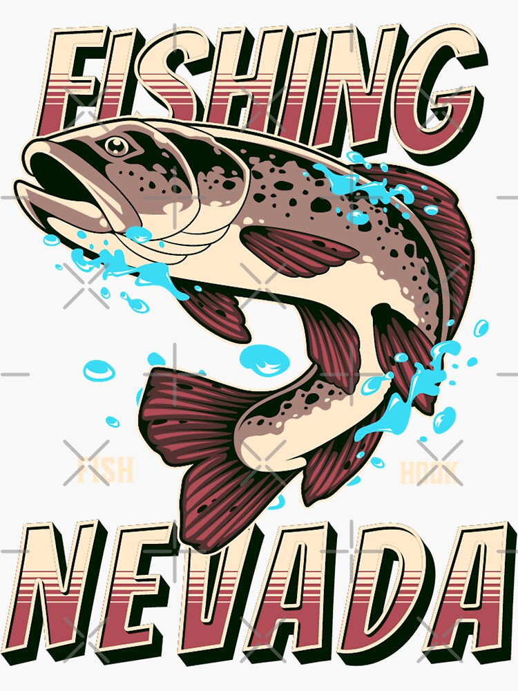 "Fish Lake Fishing Nevada" Sticker by CattlettArt | Redbubble