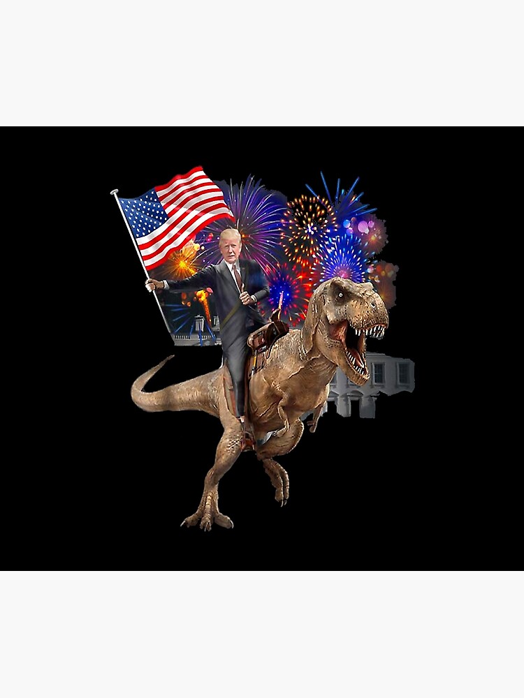 "Trump Riding A Dinosaur T Rex Support Trump" Throw Blanket for Sale by ...