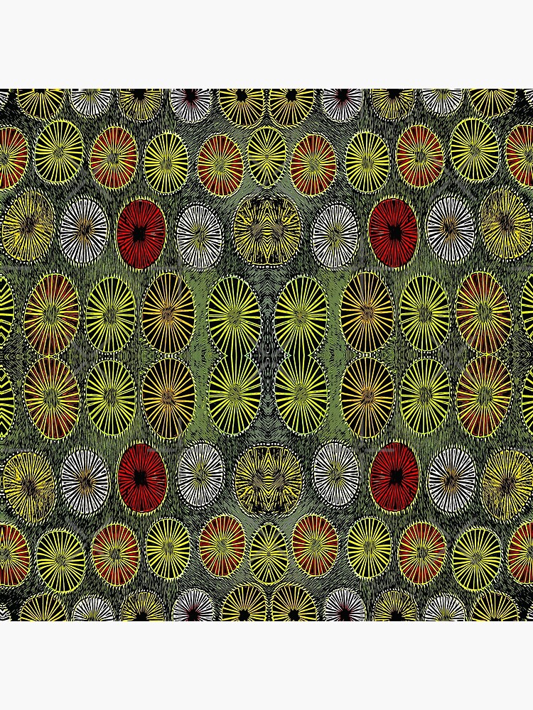 "African Circular Seamless Pattern in Green, Red, Yellow and Black ...