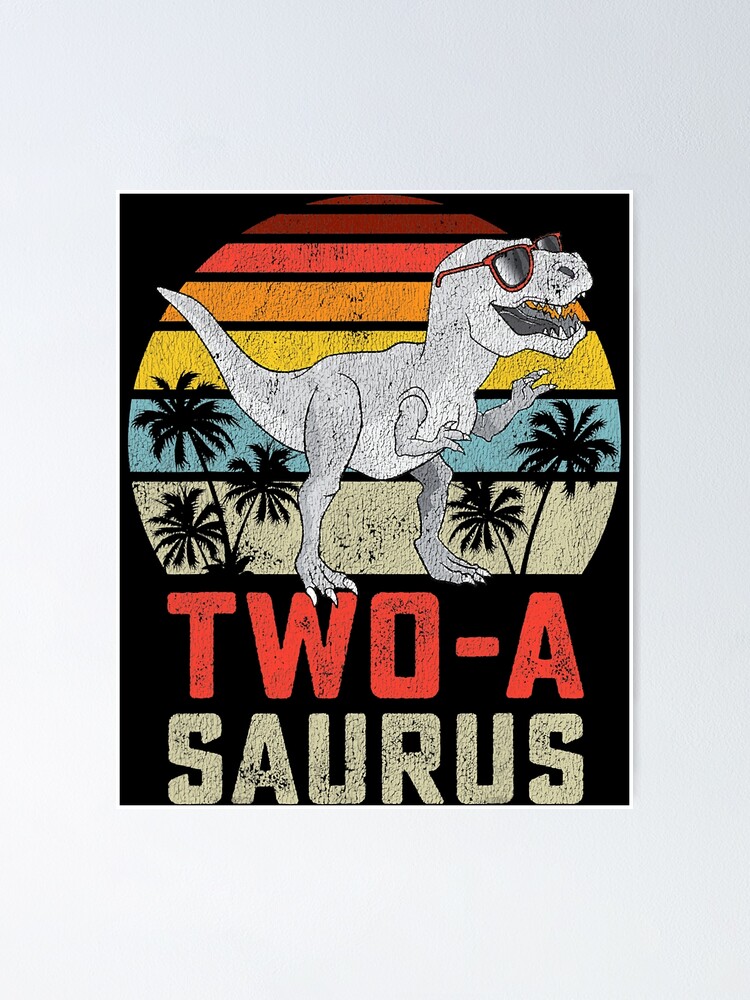 "Two A Saurus Birthday T Rex Dino 2nd Birthday Dinosaur Matching 2 Year ...