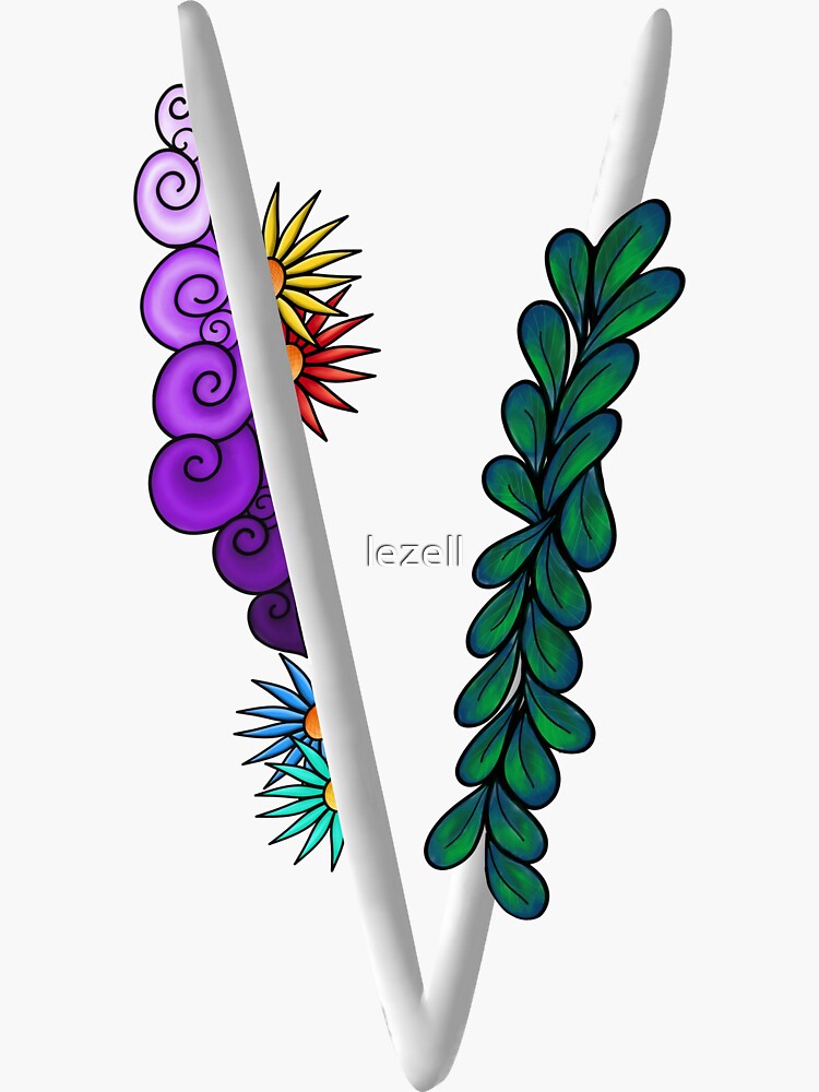 "Cloudy V" Sticker by lezell | Redbubble