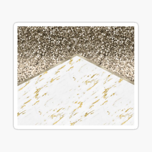 "Shimmering mixed golds chevron" Sticker by marbleco | Redbubble