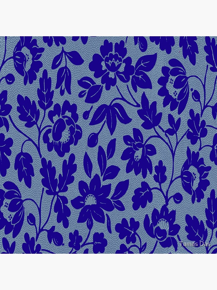 Poster « William Morris Blue Floral pattern , Victorian Leaves ...