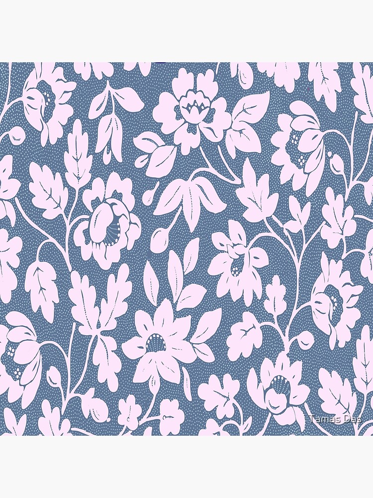 " William Morris Pink And Blue Floral pattern , Victorian Leaves ...
