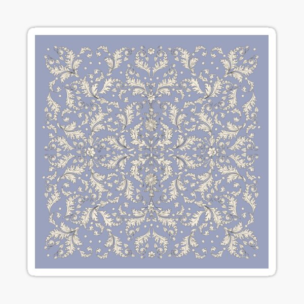"Jubilee Damask Periwinkle" Sticker for Sale by Sharilea | Redbubble