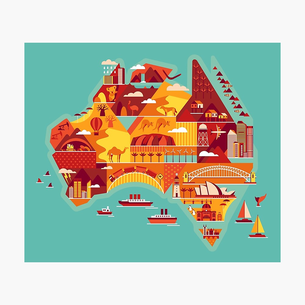 Top 100+ Australia map cartoon - Tariquerahman.net