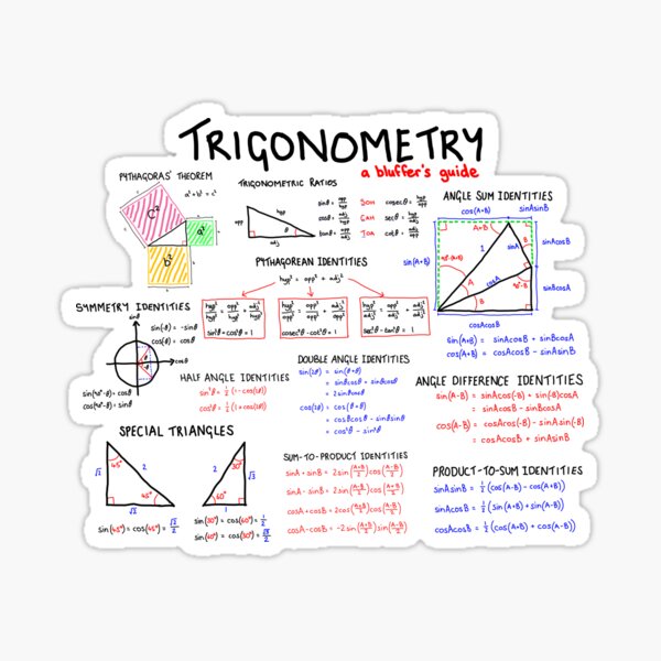 "Trigonometry - a bluffer's guide" Sticker by BelovedAshes | Redbubble