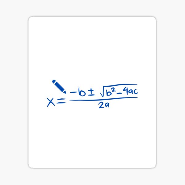 "Math Symbols Quadratic Formula Classic T-Shirt Design" Sticker by ...