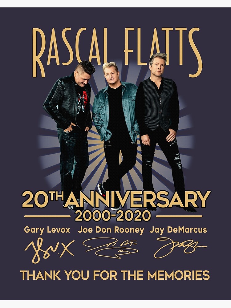 Póster «Rascal Flatts 20th Anniversary 2000 2020 Gracias por las firmas ...