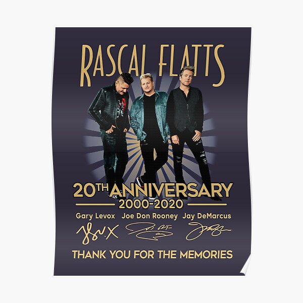 Póster «Rascal Flatts 20th Anniversary 2000 2020 Gracias por las firmas ...