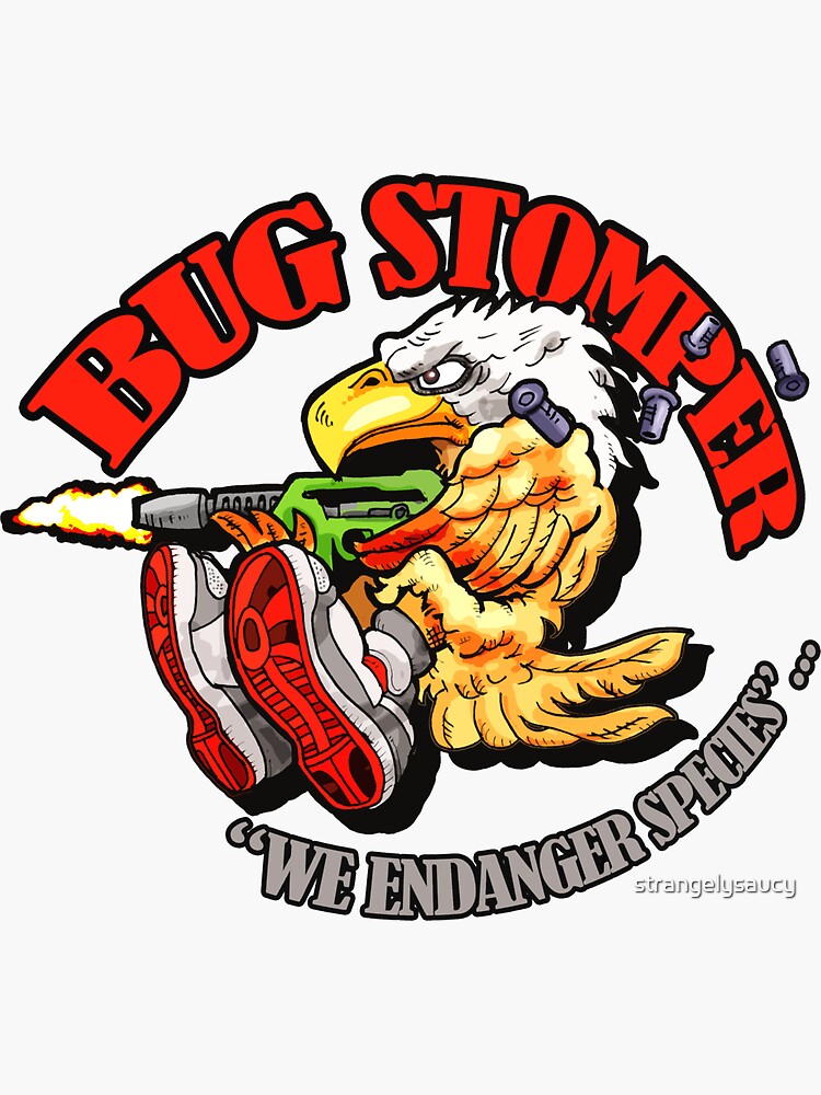 "USCM BUG STOMPER!" Sticker for Sale by strangelysaucy | Redbubble