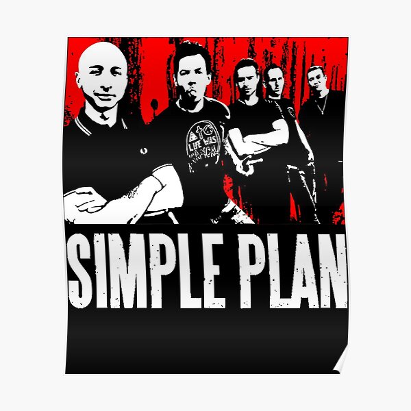 Poster « Cadeau d'anniversaire en métal pour bébé Fond d'écran par Simple Plan Band Rock Gift ...