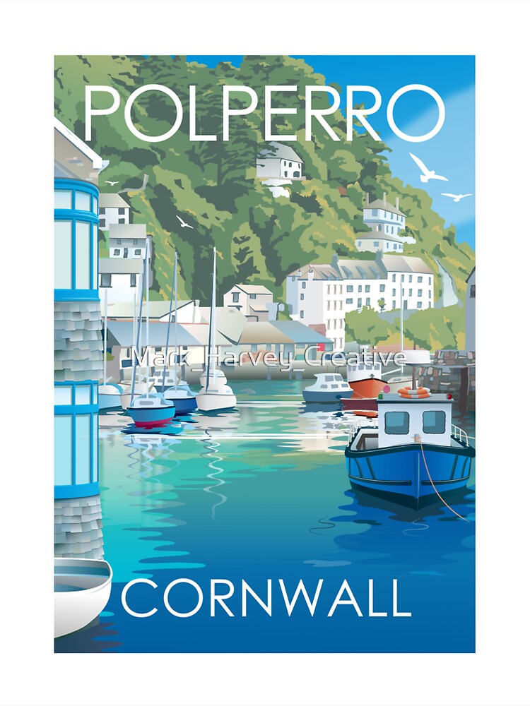 "Polperro Poster - Cornish fishing village" Sticker for Sale by ...