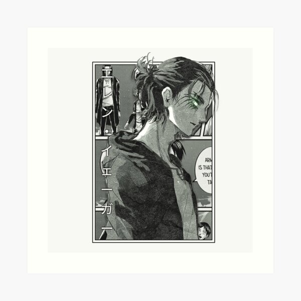 "Attack On Titan Shonen Anime Eren Yeager Manga Panel Art " Art Print ...
