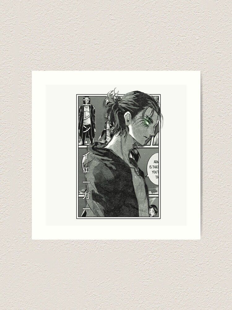"Attack On Titan Shonen Anime Eren Yeager Manga Panel Art " Art Print ...