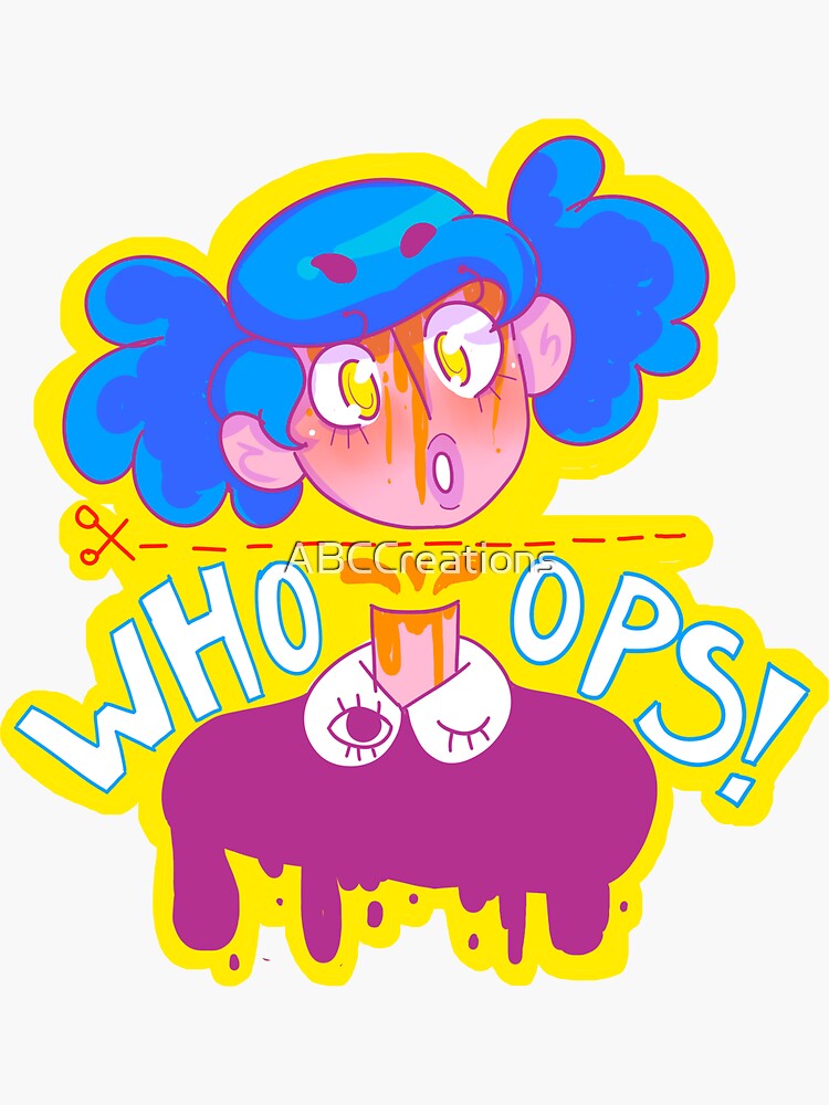 "Whoops!" Sticker for Sale by ABCCreations | Redbubble