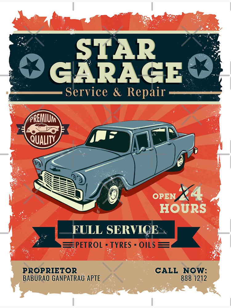 "Hera Pheri - Star Garage Flyer" Sticker by anikin87 | Redbubble