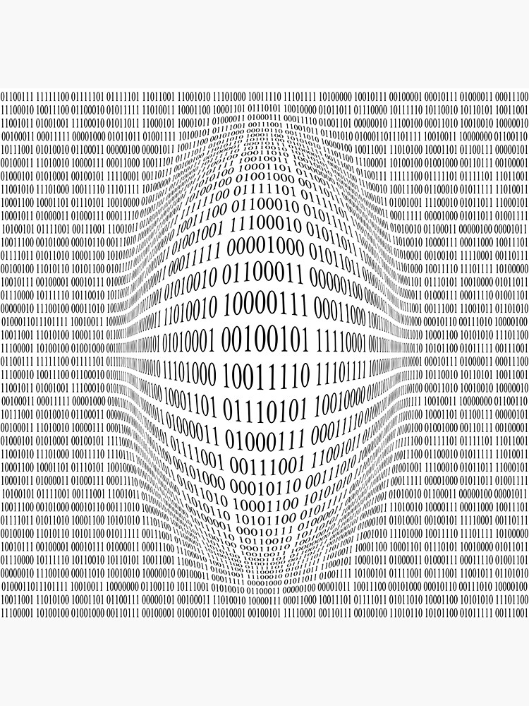"White Random Digital Ones And Zeros Binary Code Numbers Design" Poster ...