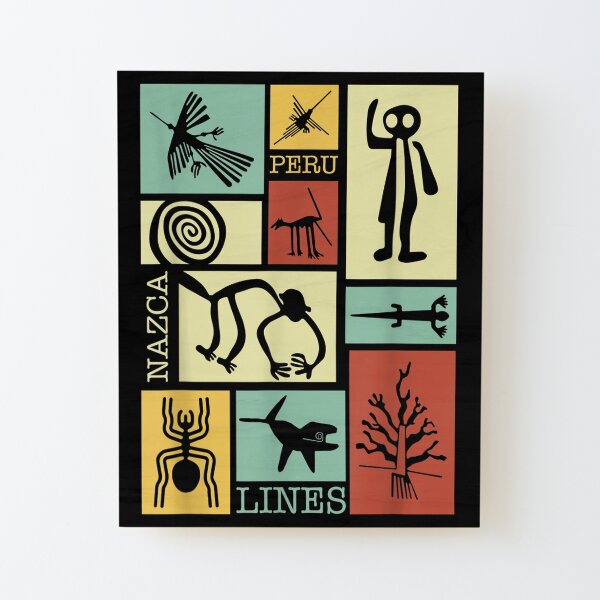 Peruvian nazca lines prints Peruvian travel art set of 2 primitive ...