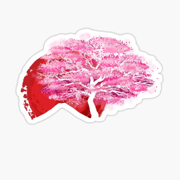 "Sakura Japan Flag Cherry Blossom Tree Japanese Art Nature" Sticker for ...