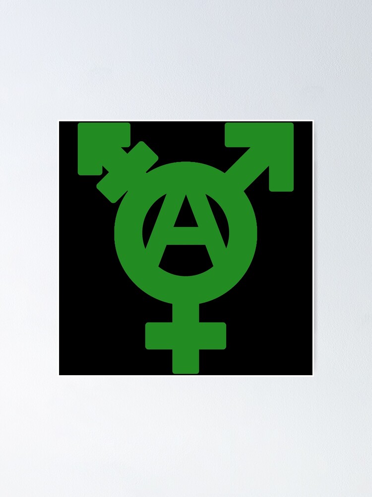"Transgender Symbol Anarchy Symbol--Green" Poster for Sale by SCHPiDAUU ...