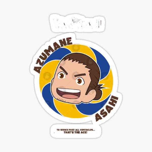 "HAIKYUU AZUMANE ASAHI CHIBI" Sticker by thadenpsbie | Redbubble