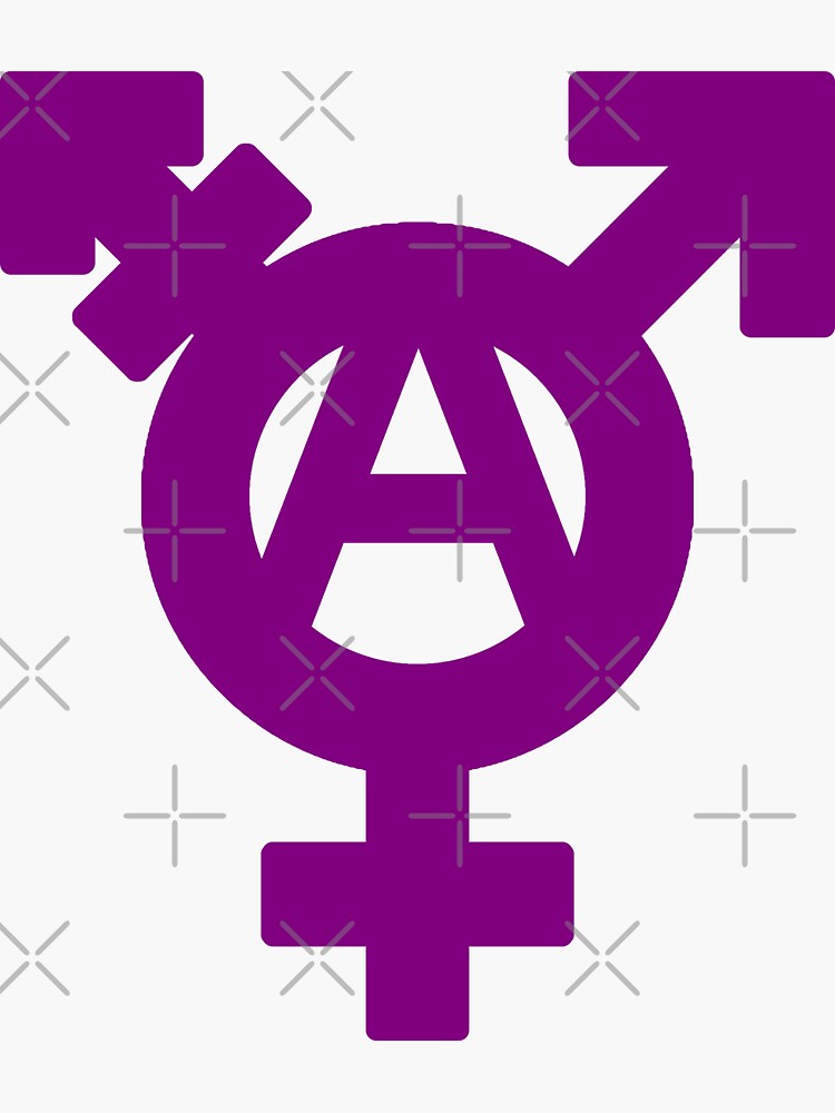 "Transgender Symbol Anarchy Symbol--Purple" Sticker for Sale by ...